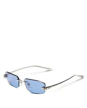 Cartier Rectangular Sunglasses, 56mm - Silver