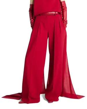 Michael Kors Pleated Wool-blend Slouch Pants - Ruby