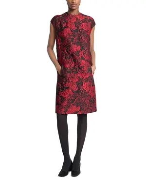 Michael Kors Rose Floral Jacquard Shift Dress