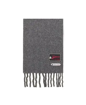LANVIN Fringed Wool Scarf With 22 Faubourg Label