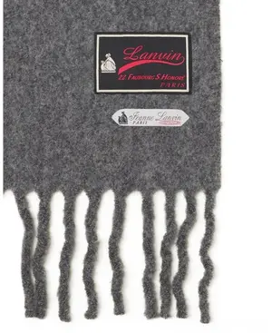 LANVIN Fringed Wool Scarf With 22 Faubourg Label