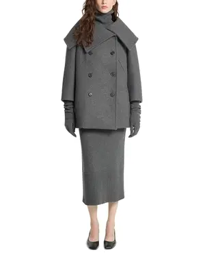Michael Kors Portrait Collar Wool Peacoat