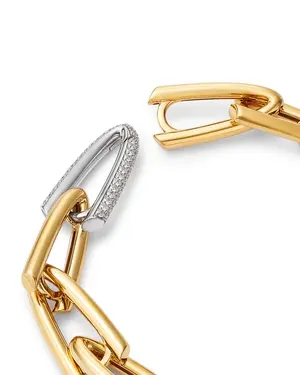Roberto Coin 18k White And Yellow Diamond Pave Open Link Bracelet