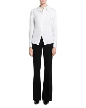 Theory Cutaway Collared Button Up Shirt - White