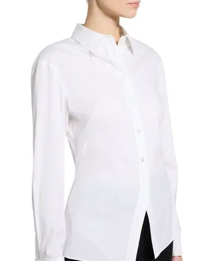 Theory Cutaway Collared Button Up Shirt - White