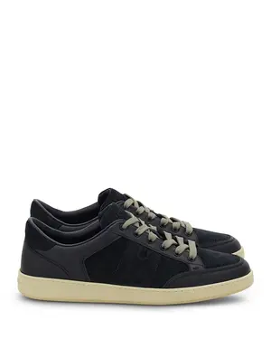FERRAGAMO Gancini Leather Sneakers - Navy