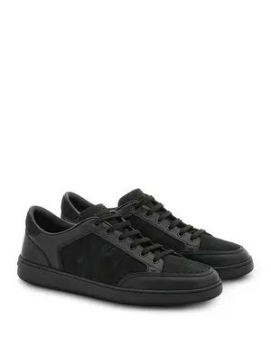 FERRAGAMO Gancini Leather Sneakers - Nero