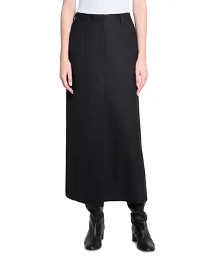 Theory Front Vent Maxi Skirt - Black