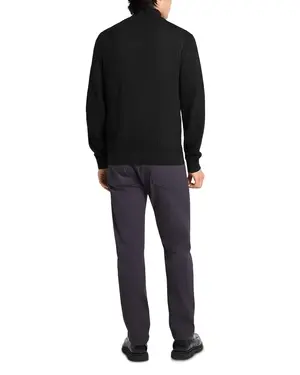 Theory Walton Cotton Quarter Zip Sweater - Black