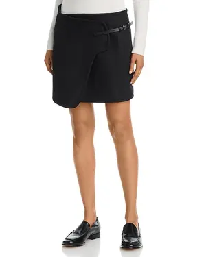 Helmut Lang Wool Blend Saddle Mini Skirt