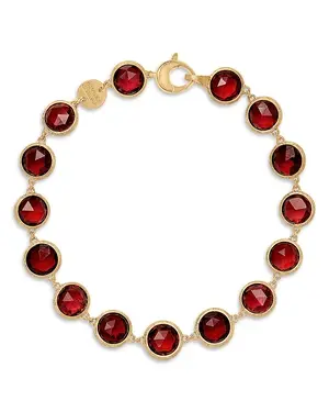 Marco Bicego 18k Yellow Gold Gemstone Bezel Link Bracelet - Garnet/gold