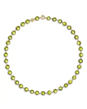 Marco Bicego 18k Yellow Gold Peridot Bezel Link Collar Necklace, 15.5 - Peridot/gold