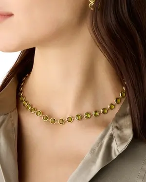 Marco Bicego 18k Yellow Gold Peridot Bezel Link Collar Necklace, 15.5