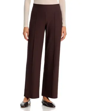 Eileen Fisher High Rise Wide Leg Trousers - Coffee