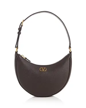 Valentino Garavani Vlogo Mini Leather Hobo Bag - Brown