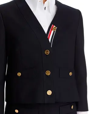 Thom Browne Wool V Neck Cardigan Jacket