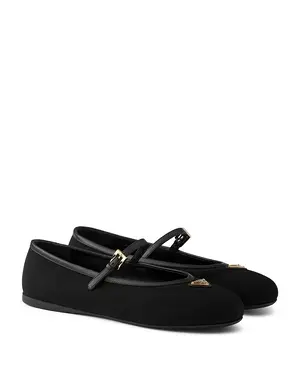 Prada Fabric Ballerinas - Black