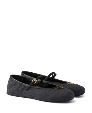 Prada Fabric Ballerinas - Grey