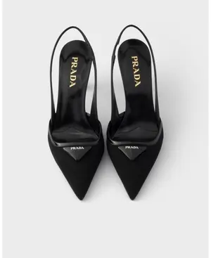 Prada Fabric Slingback Pumps - Black