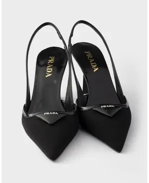 Prada Fabric Slingback Pumps - Black