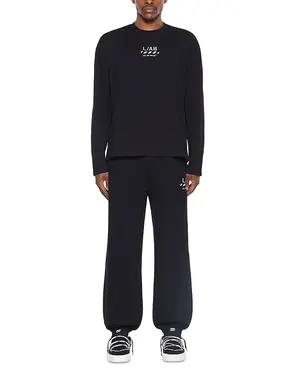 Off-White Cotton Diagonal Graphic Logo Drawstring Joggers