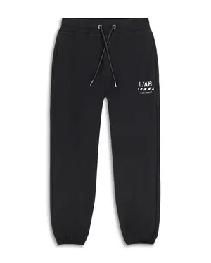 Off-White Cotton Diagonal Graphic Logo Drawstring Joggers
