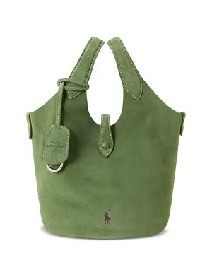 Polo Ralph Lauren Small Suede Tote Bag - Dark Green