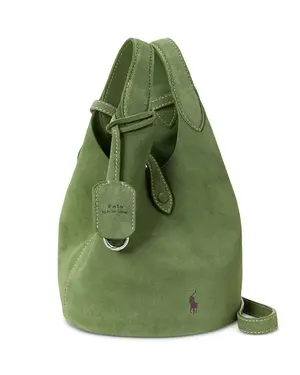 Polo Ralph Lauren Small Suede Tote Bag - Dark Green