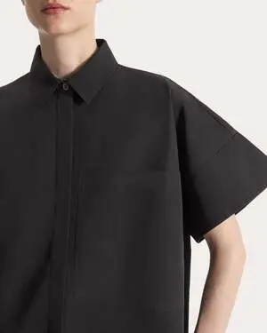 Co Tton Poplin Boxy Short-sleeve Shirt