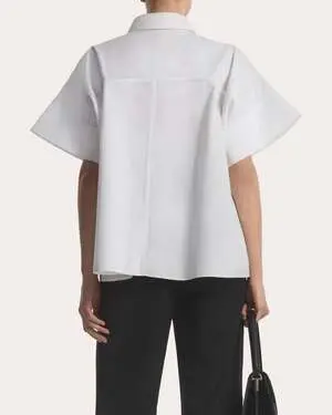 Co Tton Poplin Boxy Short-sleeve Shirt