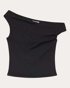 Co Asymmetric Draped Off-shoulder Top