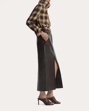 Co Plaid Asymmetric Drape Workwear Shirt