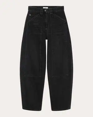Co Patch Pocket Barrel Jeans - Black