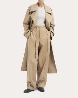 Co Tton Twill Oversized Trench