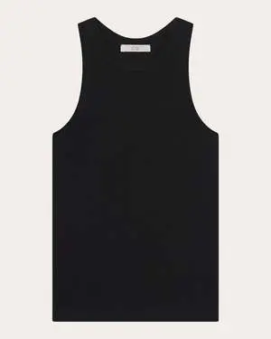 Co Tton Jersey Fitted Racerback Tank Top - Black