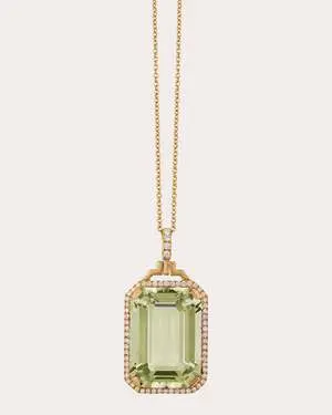 Goshwara Prasiolite & Diamond Gossip Pendant Necklace