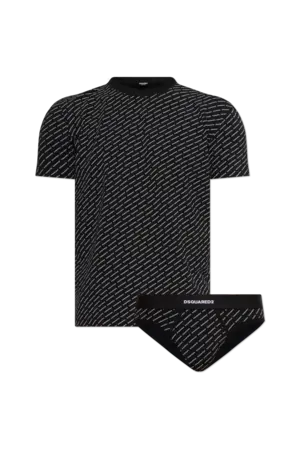 Dsquared2 Underwear Set: Briefs, T-shirt - Black