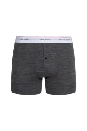Dsquared2 Wool Boxers With Logo - Grey