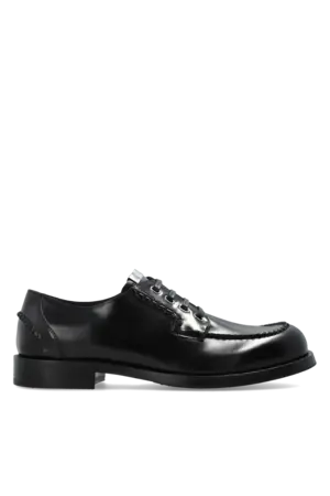 Dolce & Gabbana Leather Shoes With Logo - Black