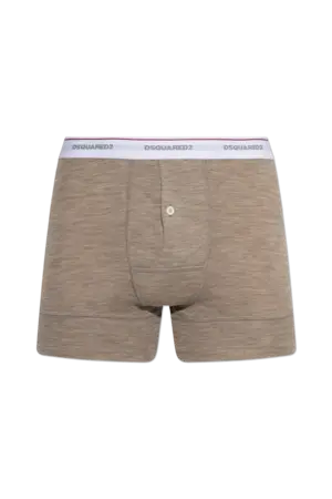 Dsquared2 Wool Boxers With Logo - Brown