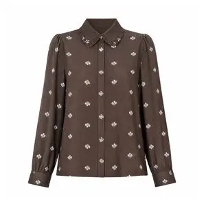 YUMI Viscose Daisy Embroidered Shirt