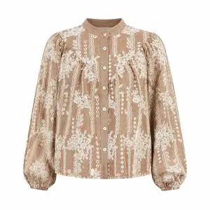YUMI Embroidered Floral Relaxed Shirt