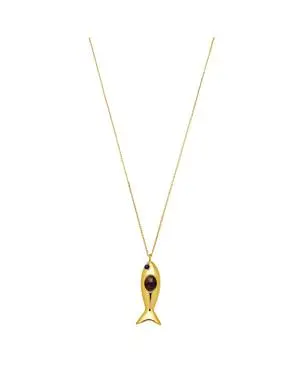 AMBER SCEATS Gold / Brown Opaline Necklace