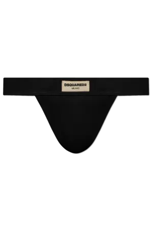Dsquared2 Logo String Thong - Black