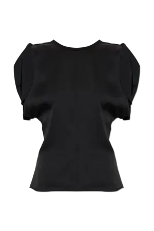 Victoria Beckham Satin Sleeveless Top - Black