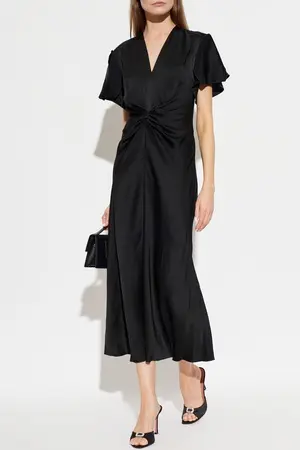 Victoria Beckham Satin Dress With Draping