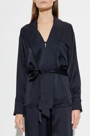 Victoria Beckham Satin Blazer With Belt