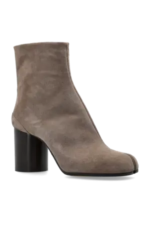 MAISON MARGIELA Suede Heeled Ankle Boots With ‘tabi’ Cut-out - Grey