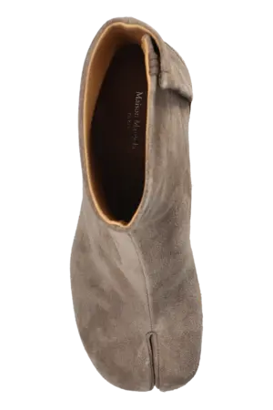 MAISON MARGIELA Suede Heeled Ankle Boots With ‘tabi’ Cut-out - Grey