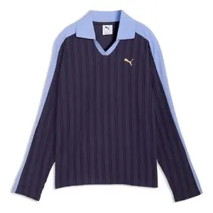 PUMA Relaxed Long Sleeve Polo - Deep Plum